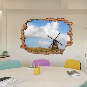 Mill Decal Wall Art Home Windmill Prints Farmhouse Décor Travel Artwork ...