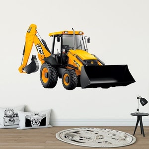 Excavator Decal Nursery Truck Vinyl Vehicles Sticker Construction ...