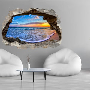 Beach Wall Decal Wave Décor Ocean Artwork Nature Prints Seascape ...