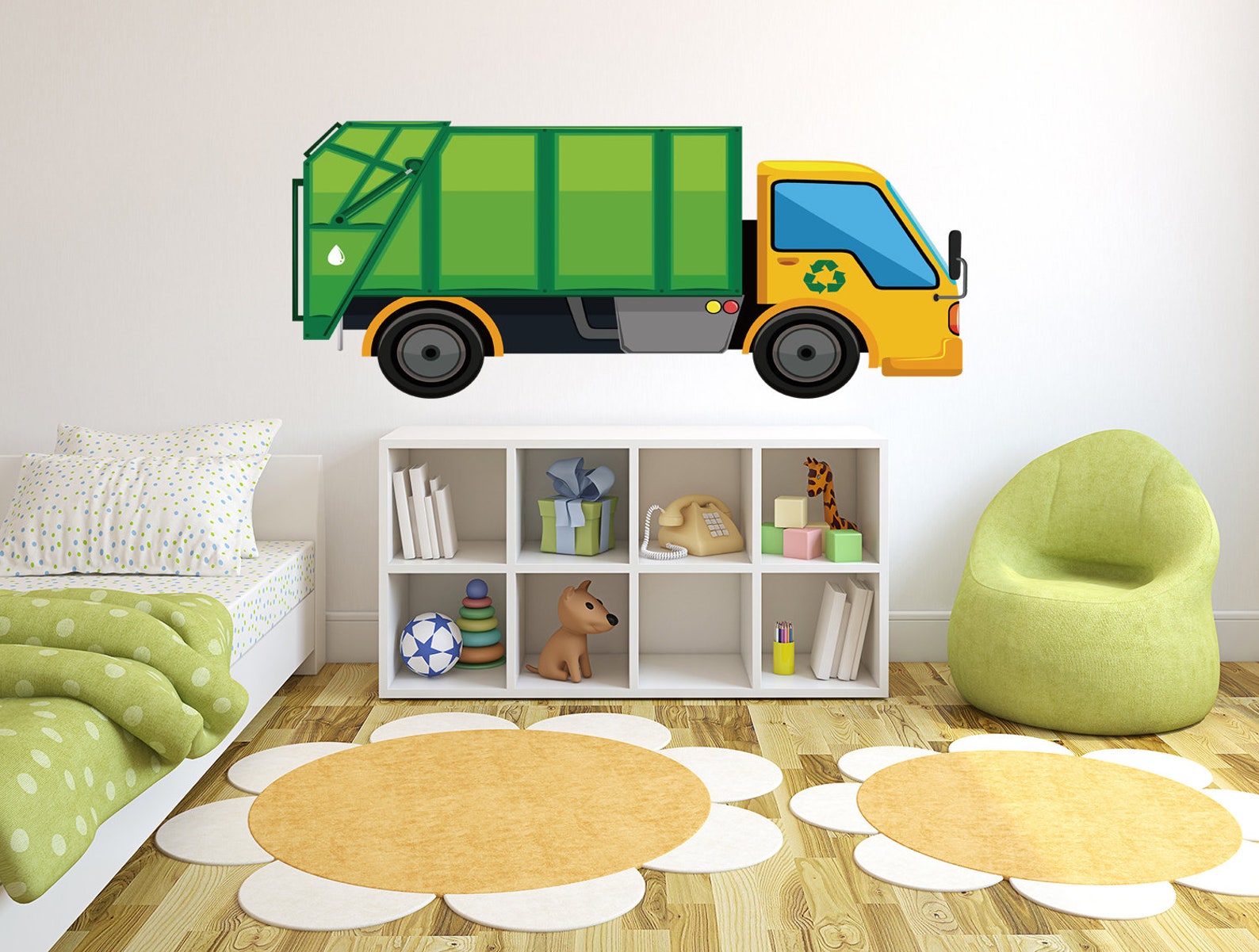 Garbage Truck Vehicle Prints Decal Trash Truck Engine Wall Sticker Car ...