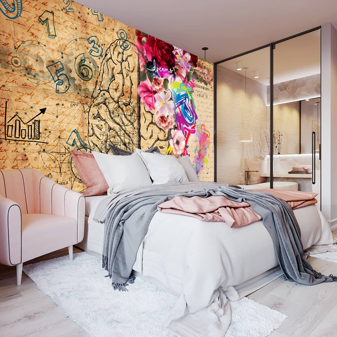 Human Brain Wallpaper Anatomy Mural Creative Wall Prints Abstract ...