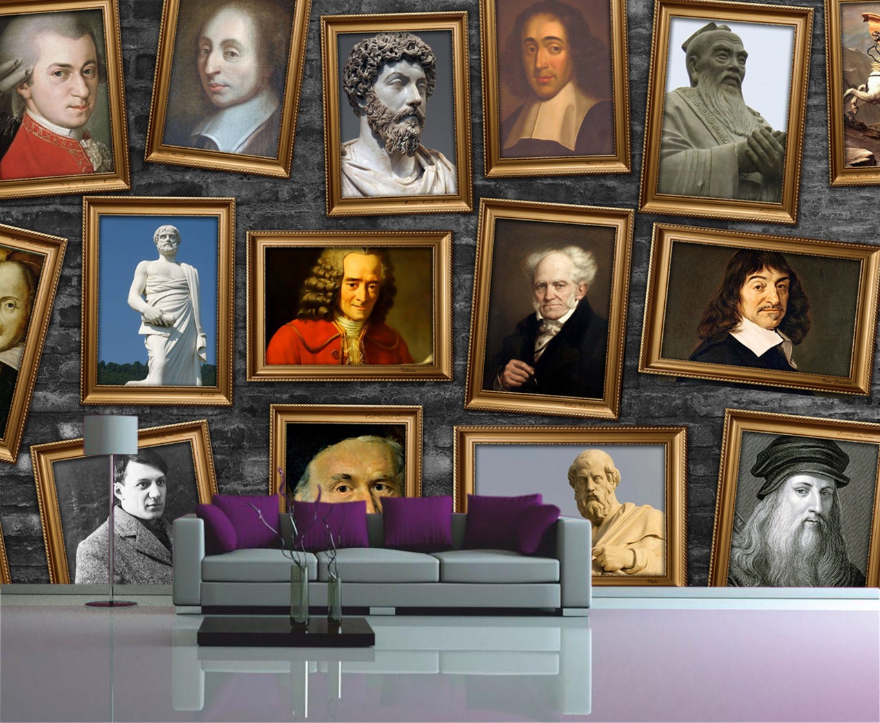 Famous People of the World Wallpaper World Legends Faces Mural - Etsy