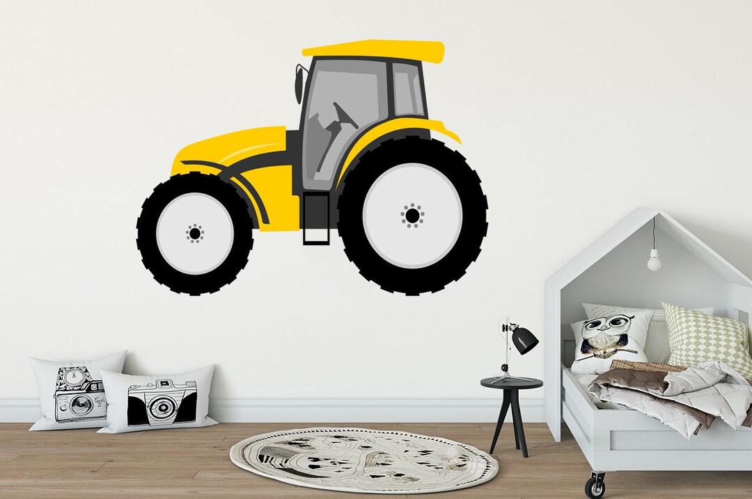 Tractor Wall Decal Machinery Art Enginery Vinyl Wall Print Mechanism ...