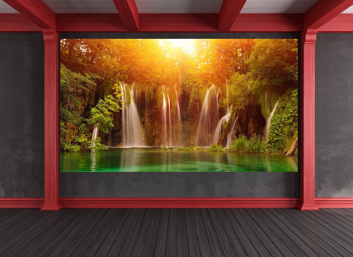 Waterfall Decal River Wall Décor Water Wall Sticker Rock - Etsy