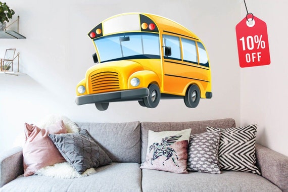 Yellow Bus Decal Transport Vinyl School Bus Print Machinery | Etsy