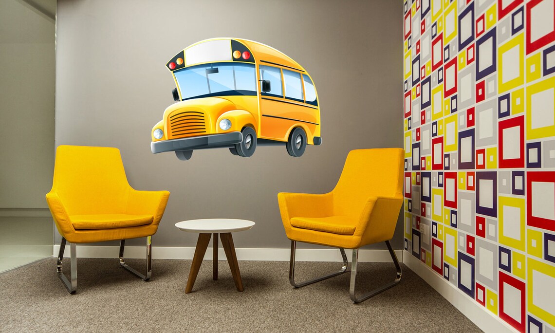 Yellow Bus Decal Transport Vinyl School Bus Print Machinery - Etsy
