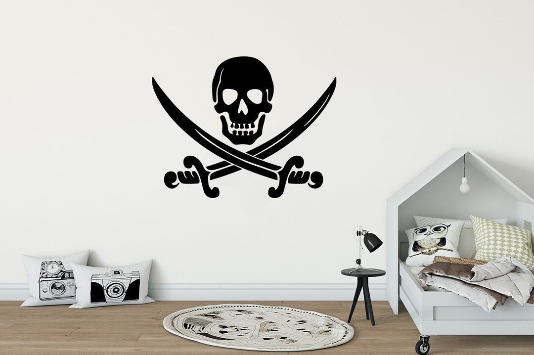 Pirate Decal Skull Decal Sea Style Stickers Pirate Sabers Decal Kids ...