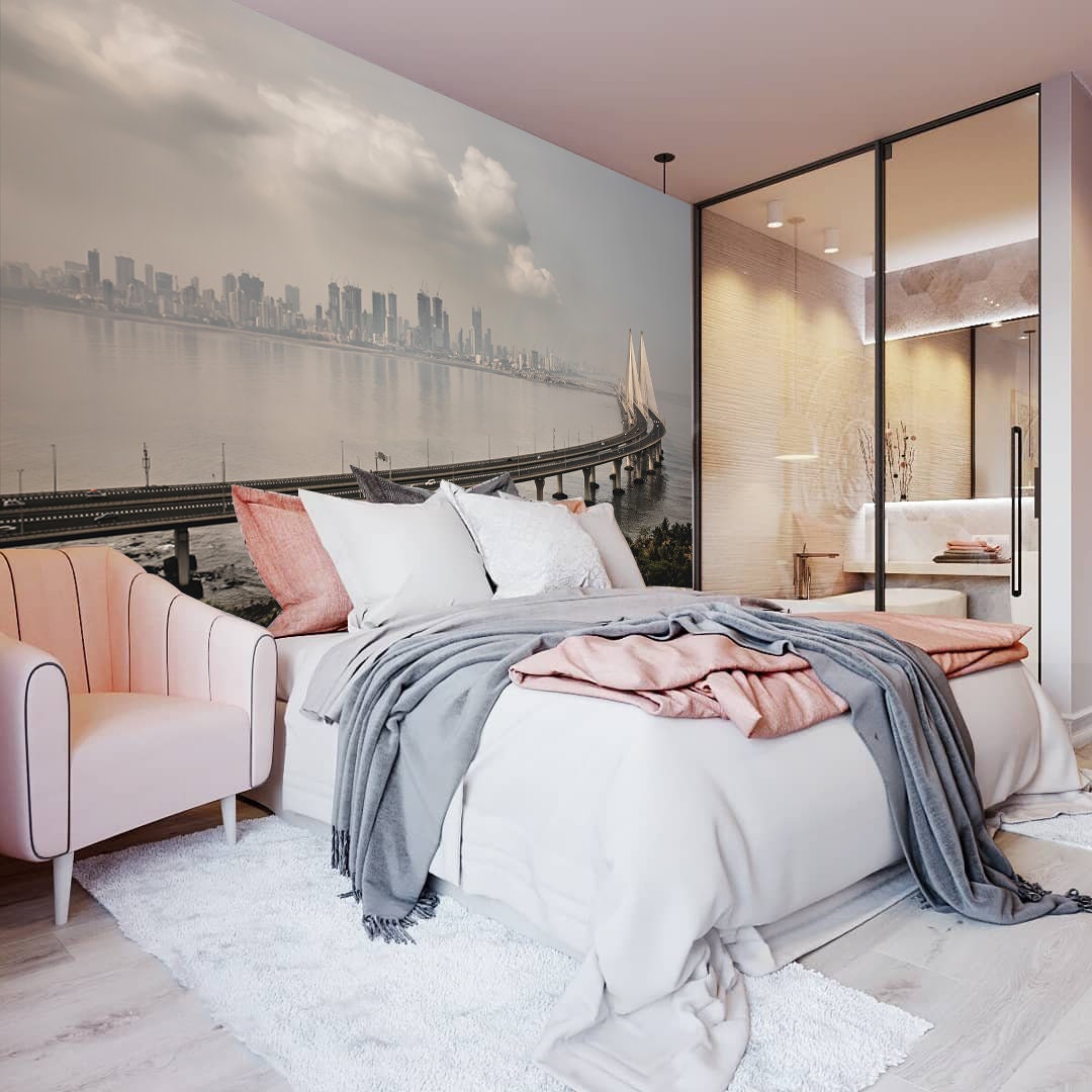 Biggest Bridge Wallpaper Seascape Wall Decal Bandra-worli Sea Link Art ...