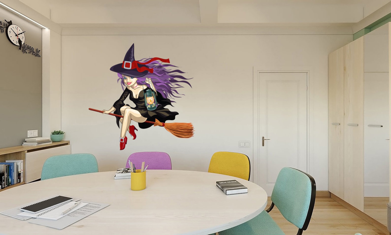 Witch Decal Broomstick Decal Halloween Decal Witch Decor Woman - Etsy