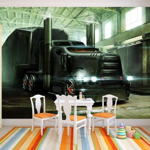 Truck Wallpaper Machine Mural Lorry Car Print Engine Print Mechanism ...