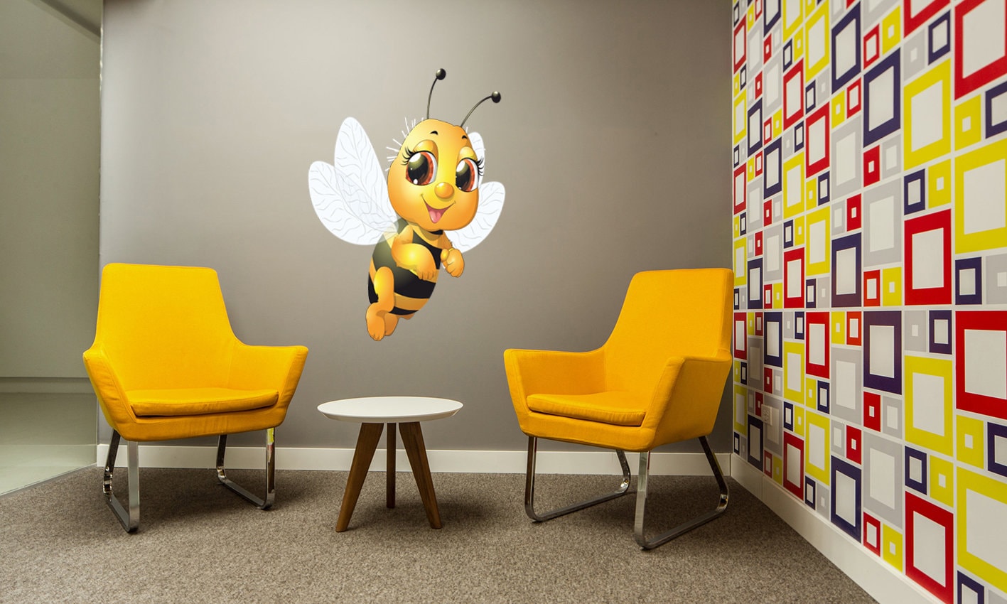 Calcomanía de la pared de la abeja de la miel Arte de la pared de la ...