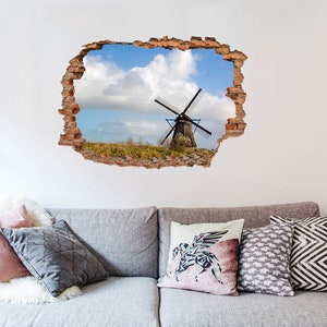 Mill Decal Wall Art Home Windmill Prints Farmhouse Décor Travel Artwork ...