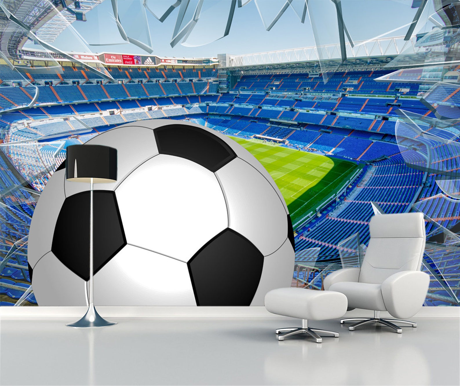 Soccer Ball Mural Sports Wall Stickers Football Wall Decal Soccer ...