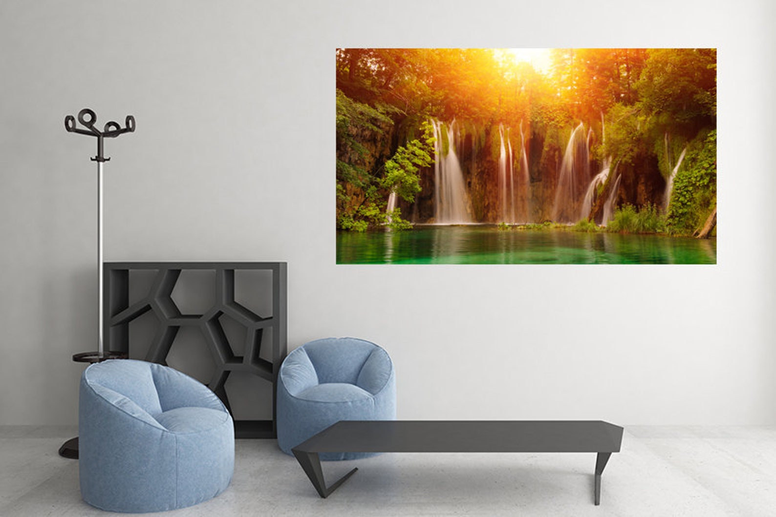 Waterfall Decal River Wall Décor Water Wall Sticker Rock - Etsy