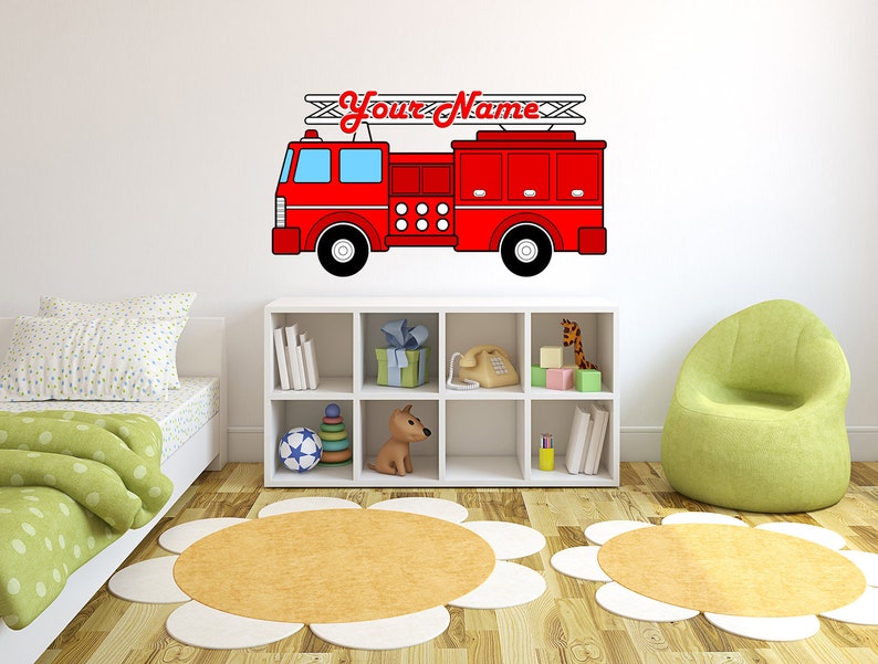 Name Fire Truck Fire Engine Decal Custom Fire Truck Truck Wall - Etsy