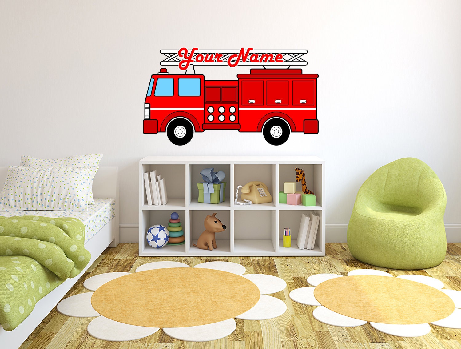 Name Fire Truck Fire Engine Decal Custom Fire Truck Truck Wall - Etsy