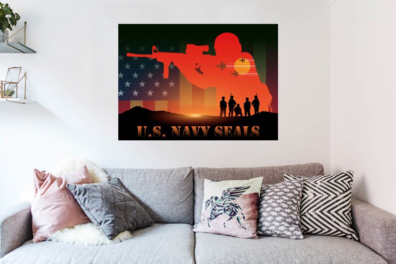 Us Navy Seals Decal Military Decal American Flag Decal Soldier - Etsy