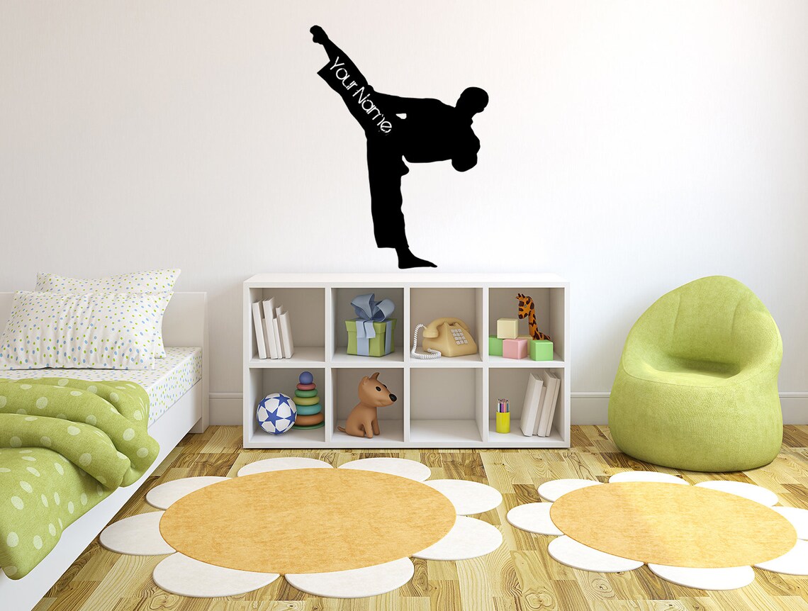 Karate Wall Decal Taekwondo Sticker Boys Custom Name Personalized Decal ...