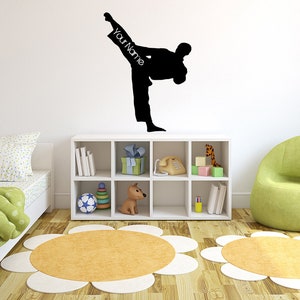 Karate Wall Decal Taekwondo Sticker Boys Custom Name Personalized Decal ...