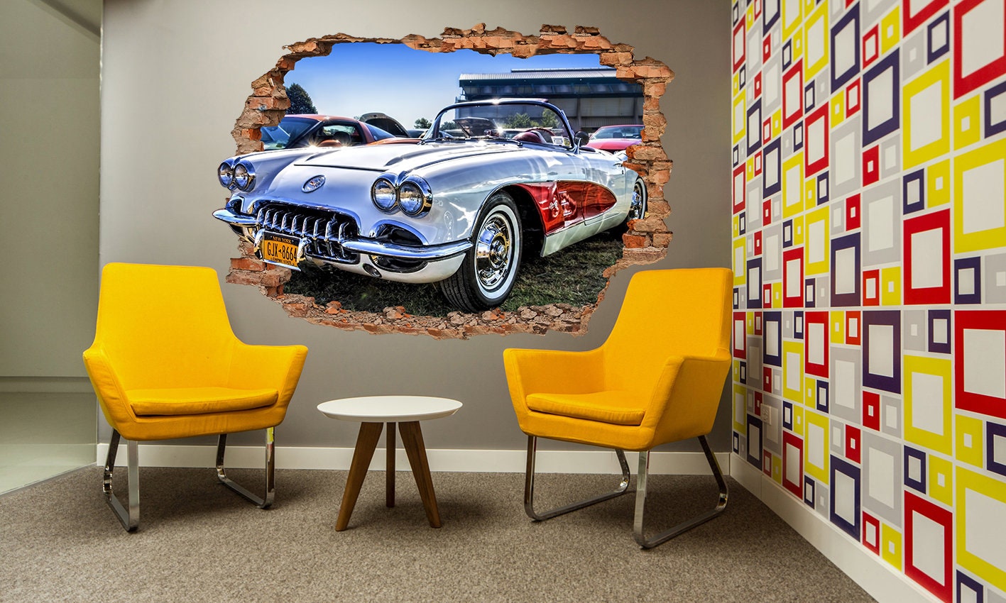 Retro Car Decal Old Car Art Mechanism Mural Transport Wall - Etsy