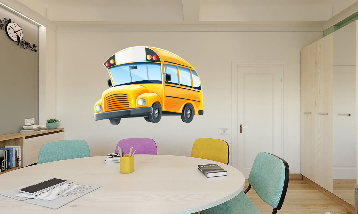 Yellow Bus Decal Transport Vinyl School Bus Print Machinery - Etsy