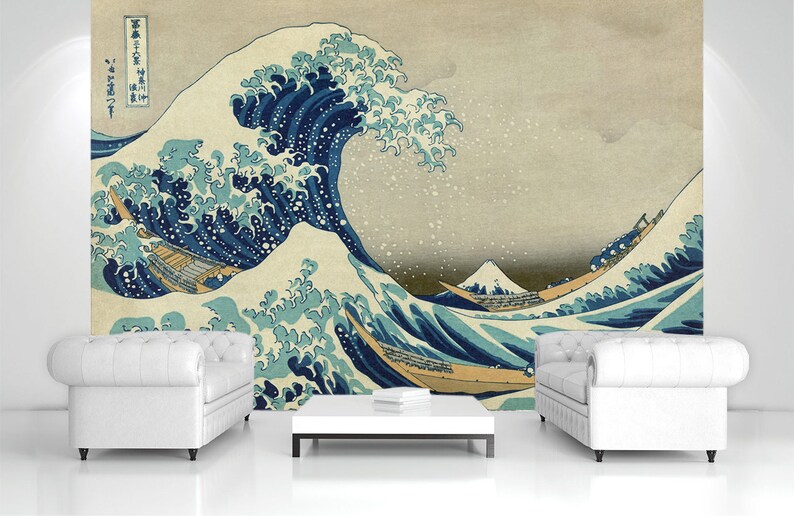 Great Wave Kanagawa Japanese Wallpaper Peel Stick Decor - Etsy