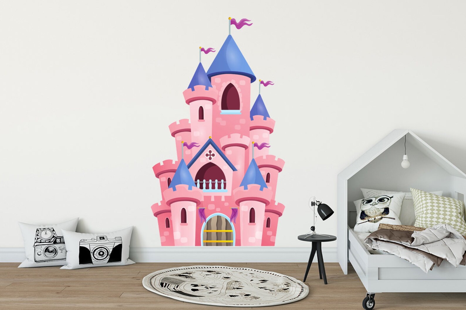 Castle Wall Decal Girl Wall Print Castle Princess Art Pink Wall Room ...