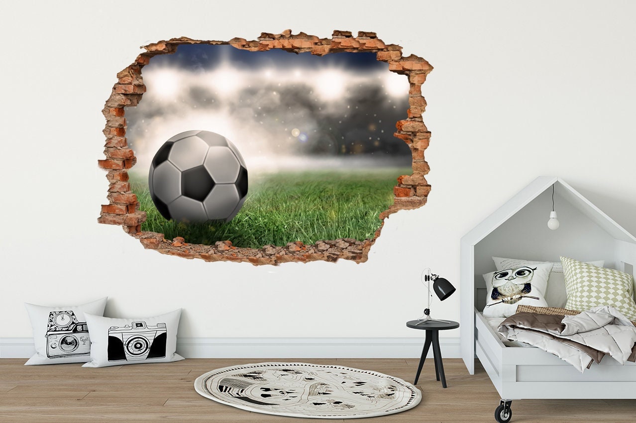 Soccer Ball Decal Football Player Art Stadium Sticker Sport Wall Décor ...