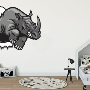 Rhinoceros Decal Animal Decal Rhino Sticker Kids Wall Decal Rhino Gift ...