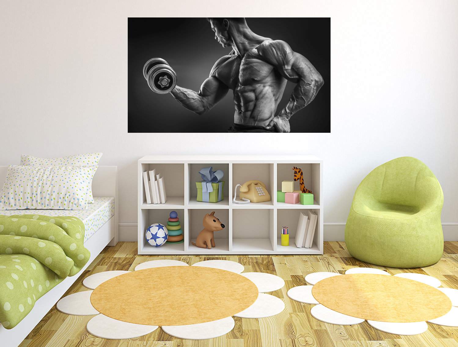 Dumbbell Decal Biceps Sticker Weight Training Muscle Man Art - Etsy