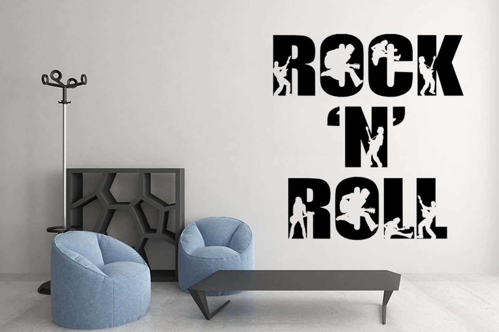 Rock N Roll Decal Rock and Roll Art Concert Decal Music Room - Etsy