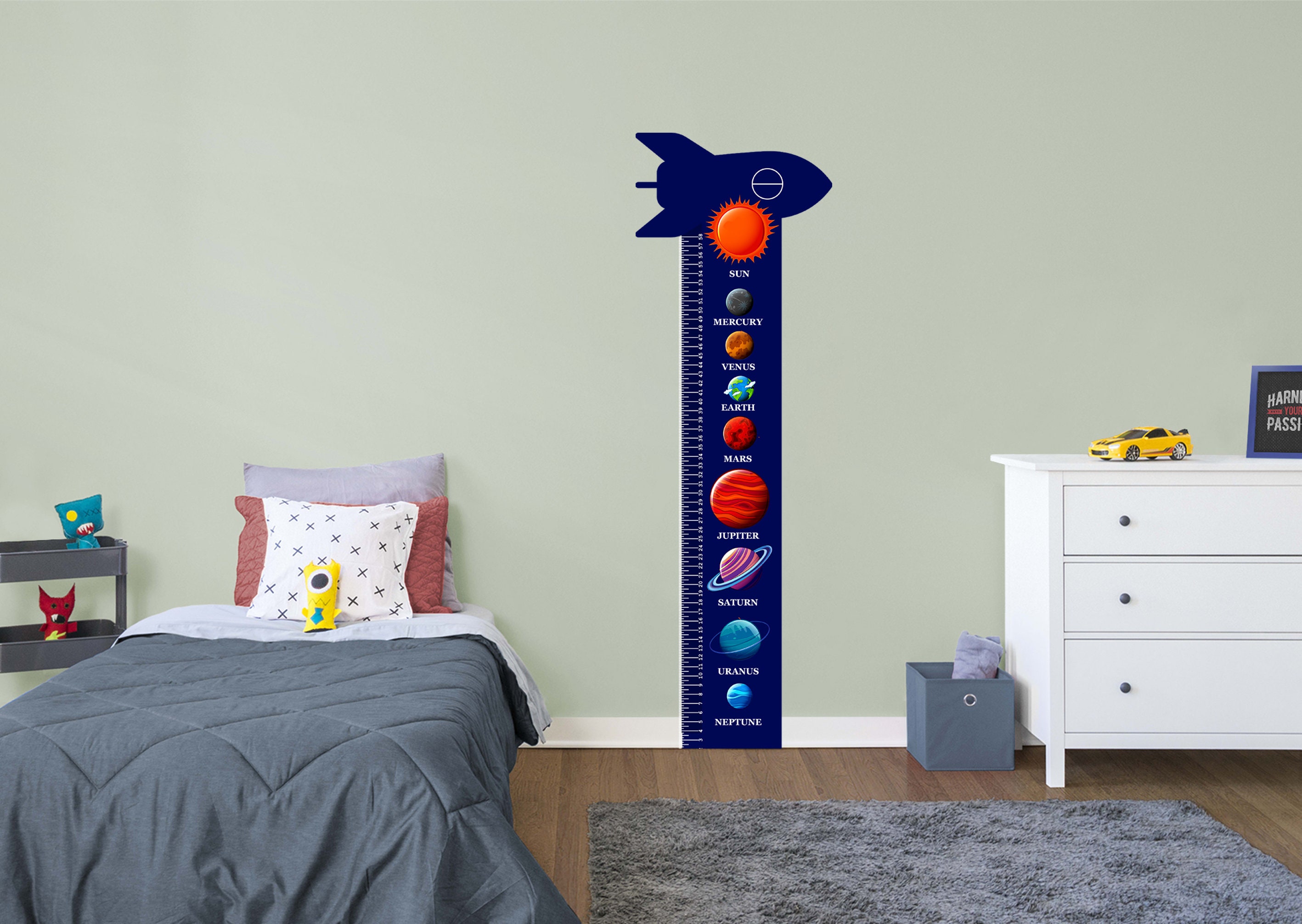 Space Height Chart Solar System Decal Baby Height Chart Playroom Wall ...