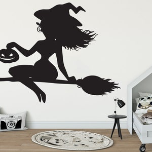 Flying Witch Witchy Car Decals Large Witch Decals Halloween Sticker ...