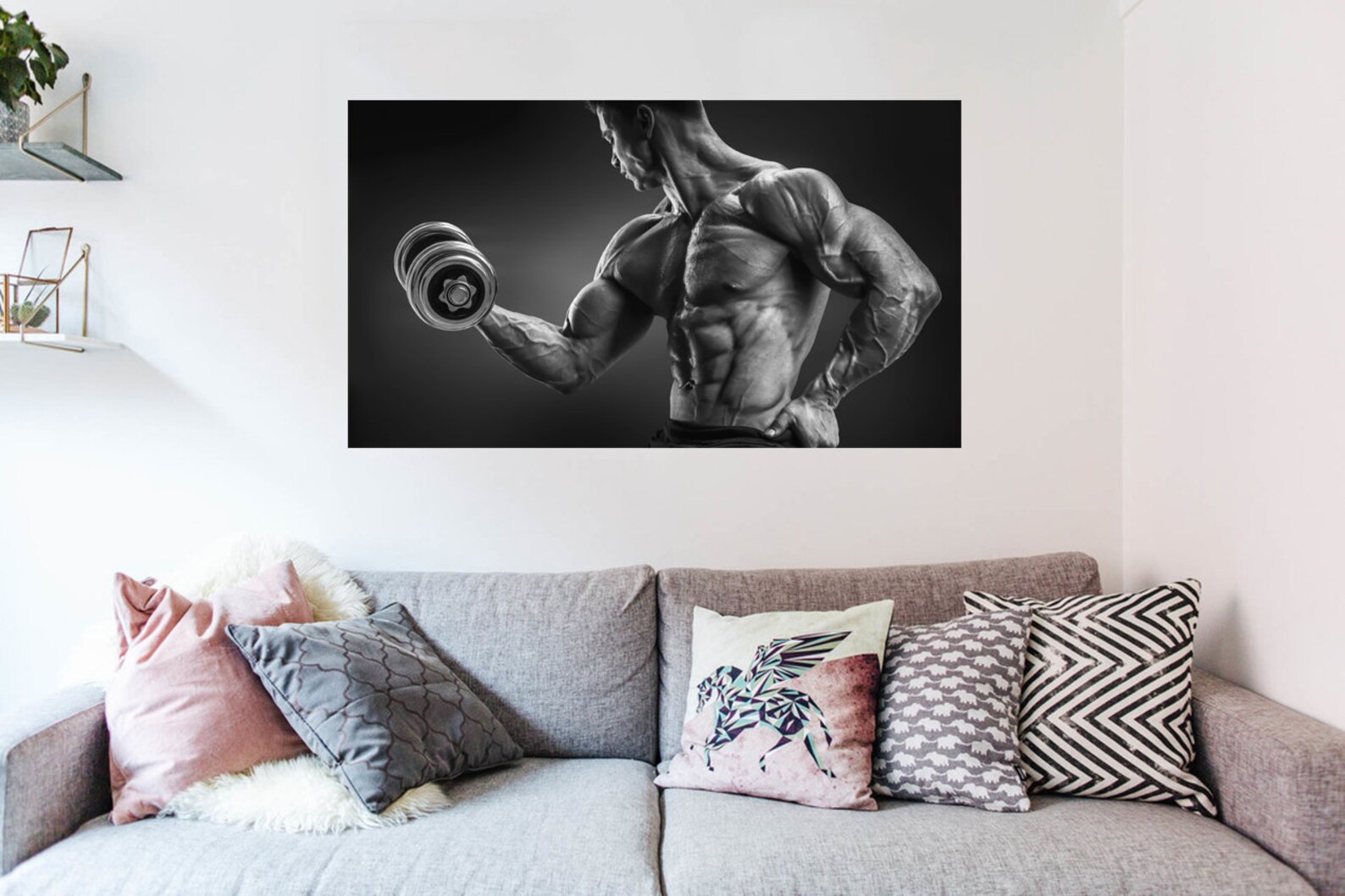 Dumbbell Decal Biceps Sticker Weight Training Muscle Man Art - Etsy