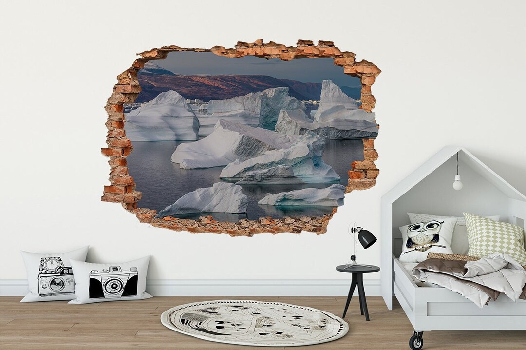 Glacier Decal Wall Art Decor Ice Print Rock Photo Stone Gift Landscape ...