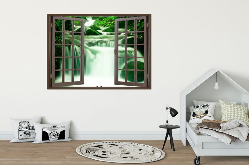 Waterfall Decal River Wall Décor Water Wall Sticker Rock - Etsy