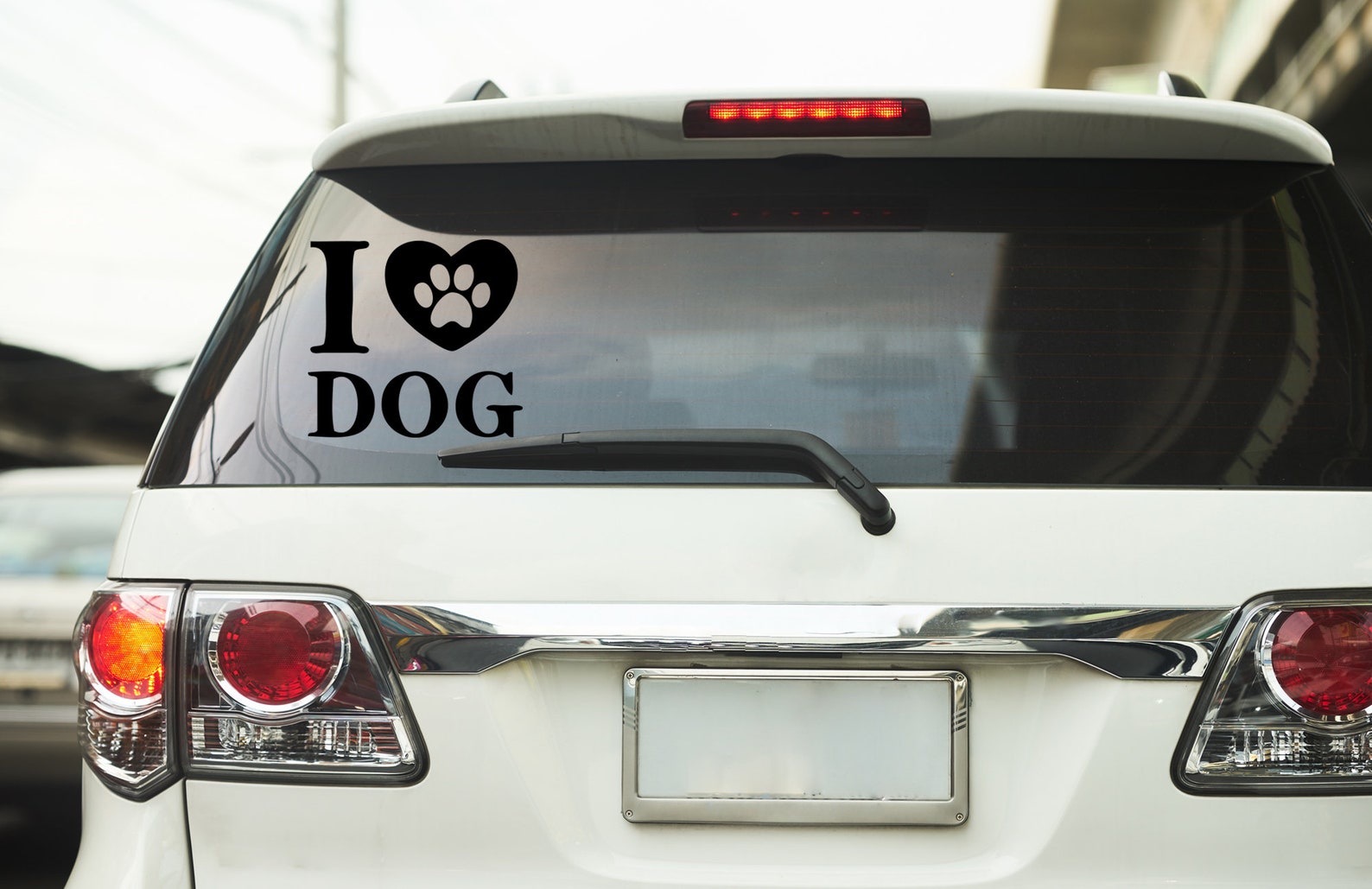 Love Dog Decal Your Dog Paw Print Custom Dog Name Dog Car Decal Paw ...