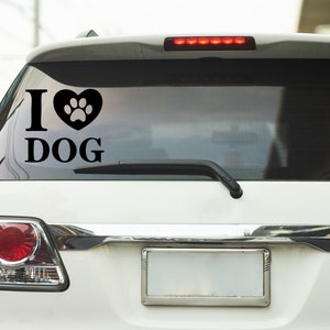 Love Dog Decal Your Dog Paw Print Custom Dog Name Dog Car Decal Paw ...