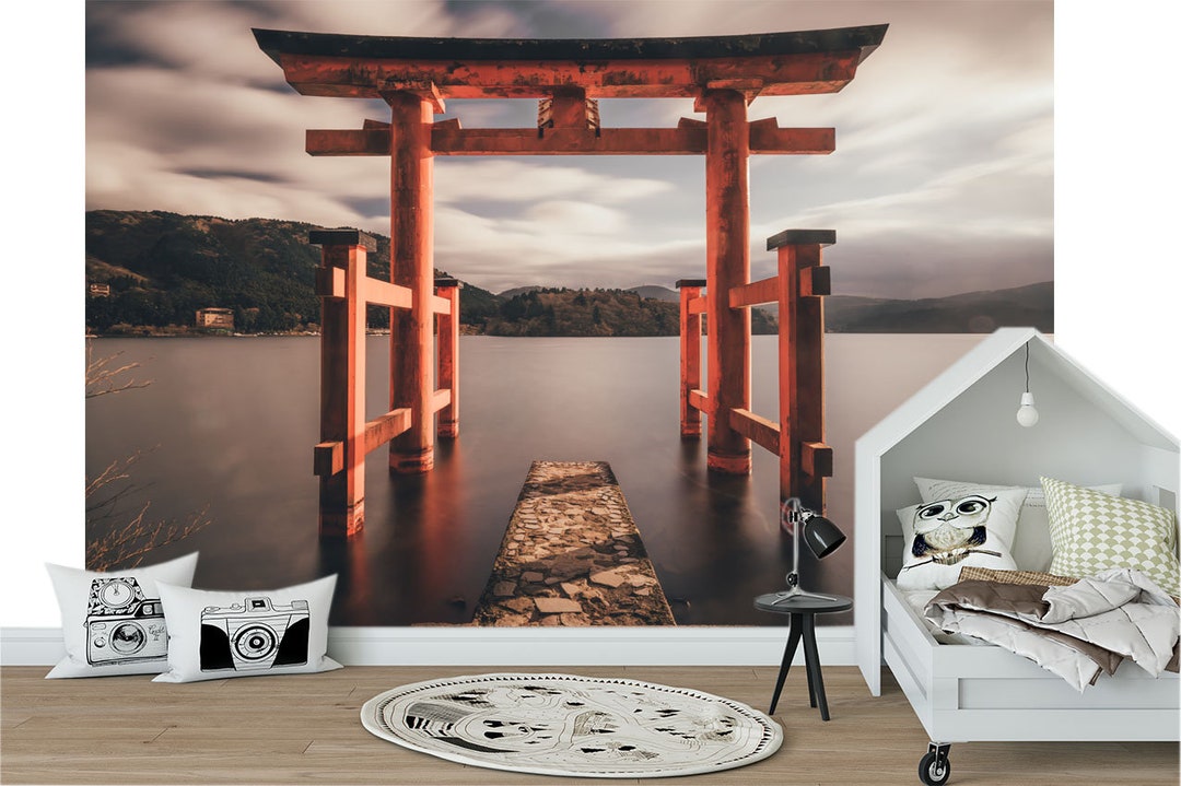 Hakone Shrine Mural Japanese Shinto Torii Gate Print Self-adhesive Art ...