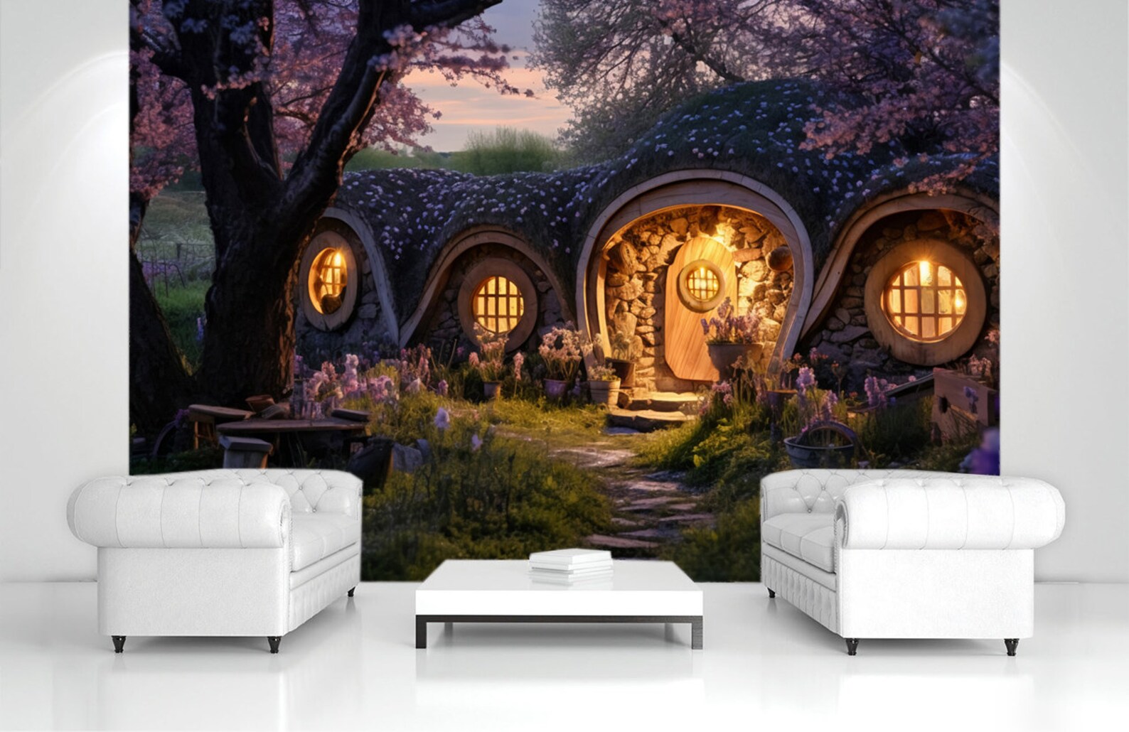 Fairy House Wallpaper Magic Wall Art Fairy Tale Mural Forest House ...