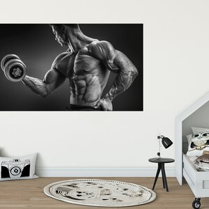 Dumbbell Decal Biceps Sticker Weight Training Muscle Man Art Body ...