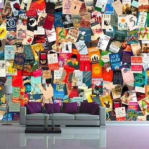 Literature World Wallpaper Collage of Books Famous Writers Mural Old ...