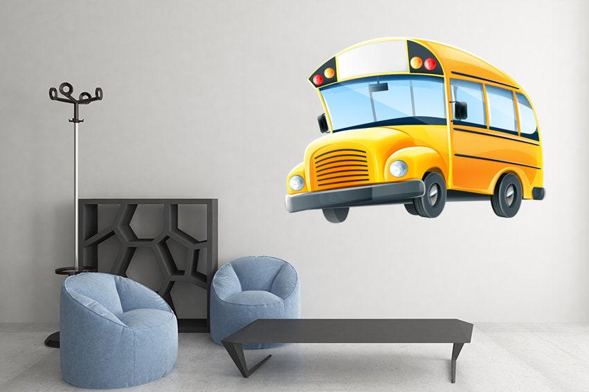 Yellow Bus Decal Transport Vinyl School Bus Print Machinery - Etsy
