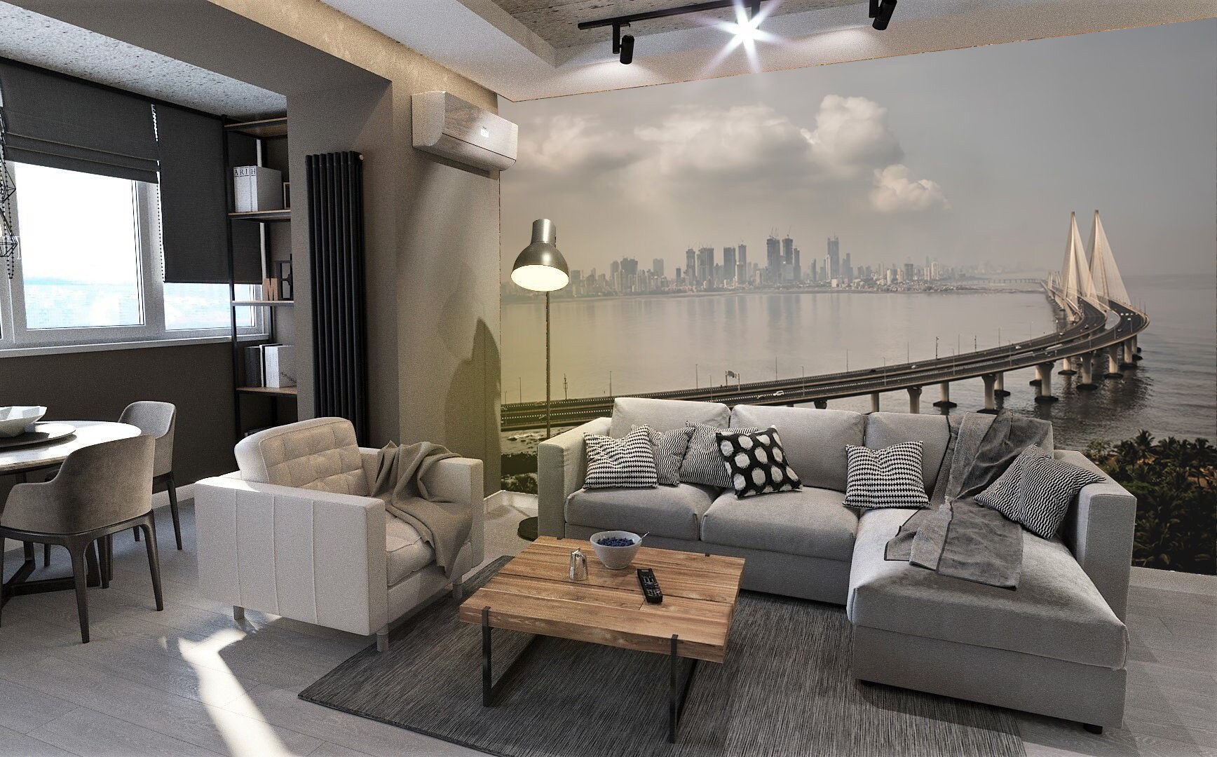 Biggest Bridge Wallpaper Seascape Wall Decal Bandra-worli Sea Link Art ...