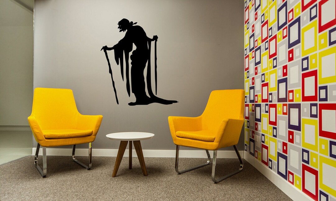 Grandma With Stick Art Witch Decal Mystical Decal Baba Yaga Decal Hag ...
