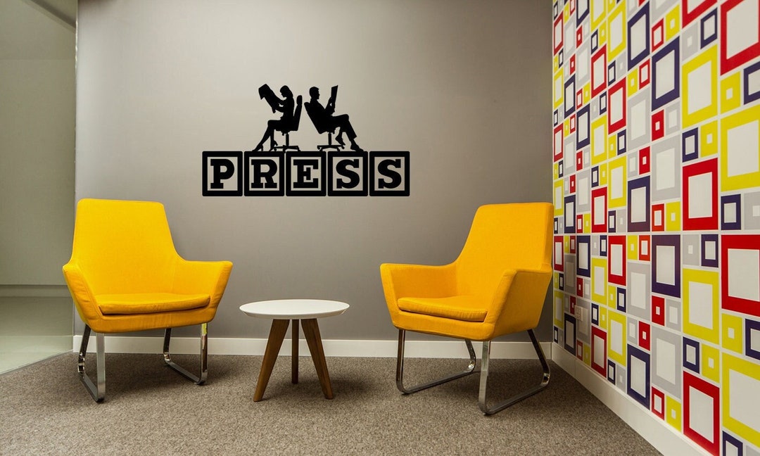 Press Decal Reading Corner Decal Newspaper Print Education Decal Press ...