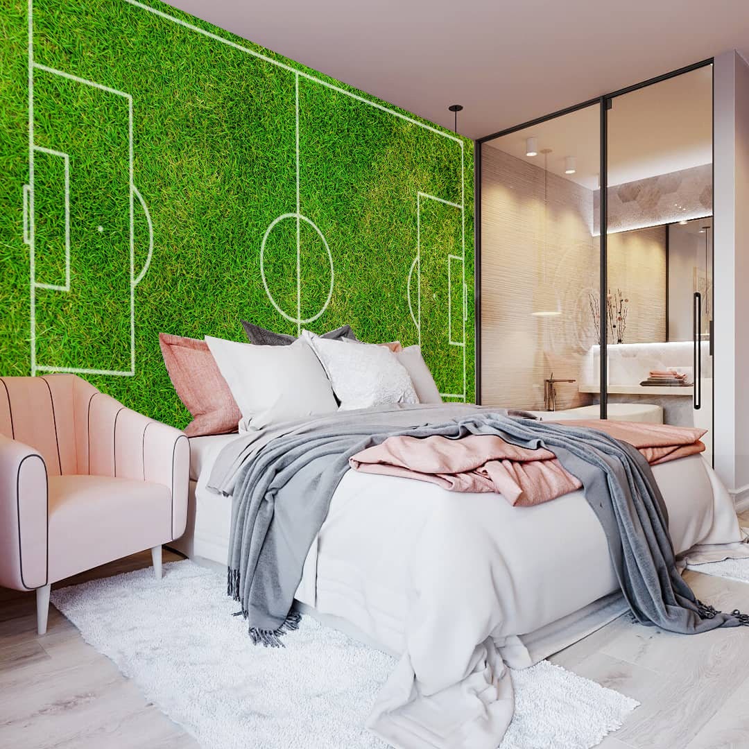 Football Field Wallpaper Sport Wall Print Soccer Field 3D - Etsy