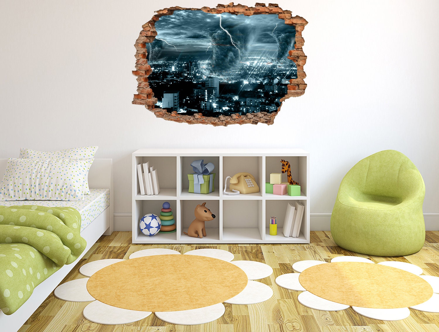 Thunderstorm in City Wall Art Office Lightning Decor Storm Prints ...