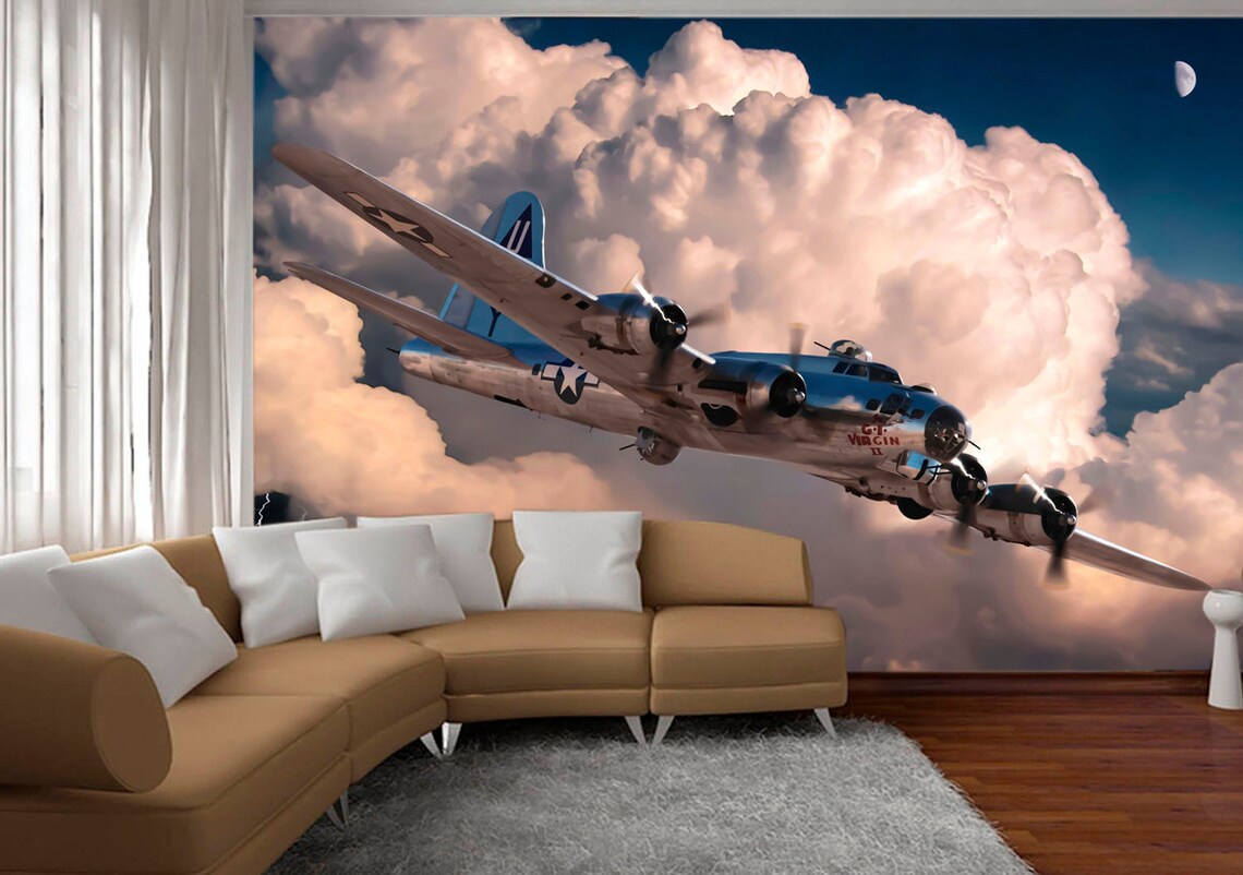 Military Aircraft Wallpaper American Aviation Mural Plane War Wall Art ...