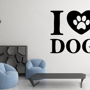 Love Dog Decal Your Dog Paw Print Custom Dog Name Dog Car Decal Paw ...